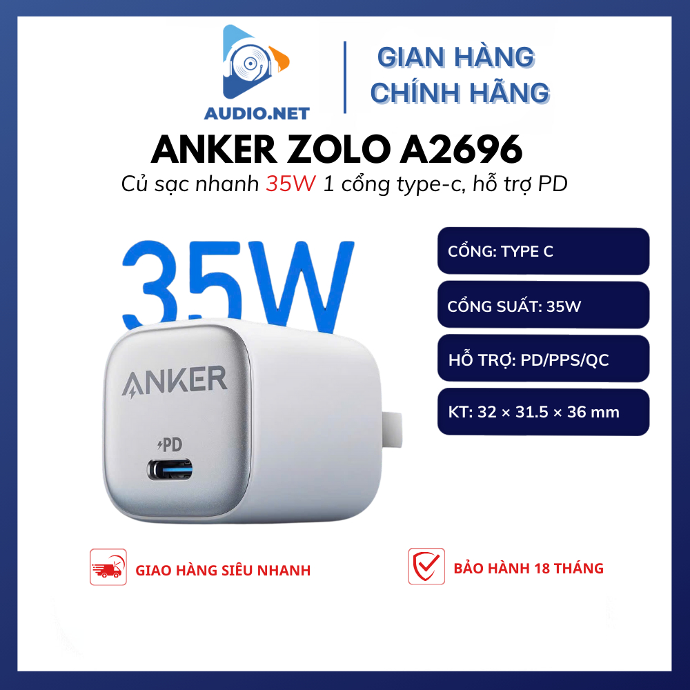 Anker Zolo A2696 35W PD/PPS/QC Fast Charger - | Shopee Philippines