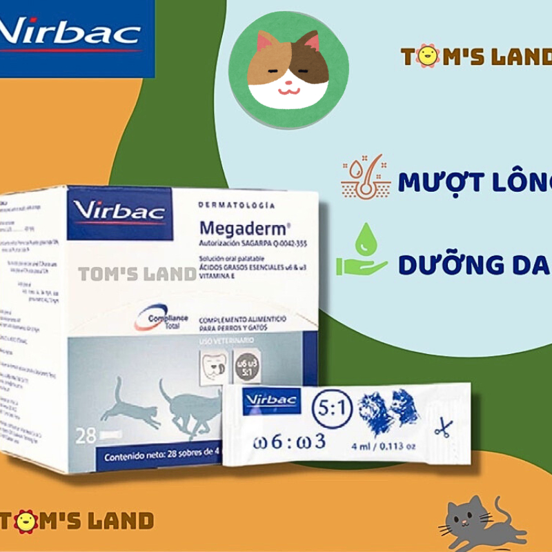 (Single Pack) Nutritional Gel for dogs and cats Virbac Megaderm Gel for ...