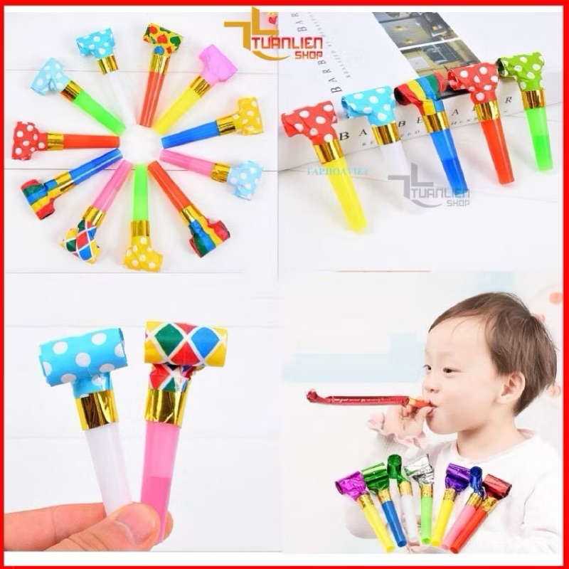 Set of 5 trumpets for children to have fun on happy birthdays and ...