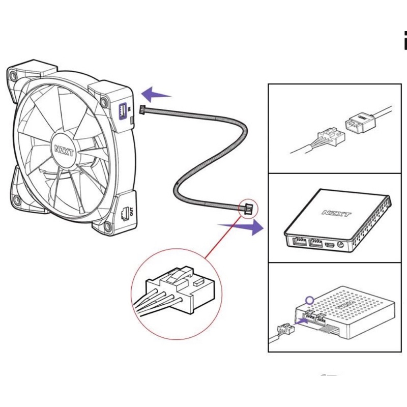 NZXT AER2 RGB Fan Connector UOT IN Wire (5CM -50CM) | Shopee Philippines