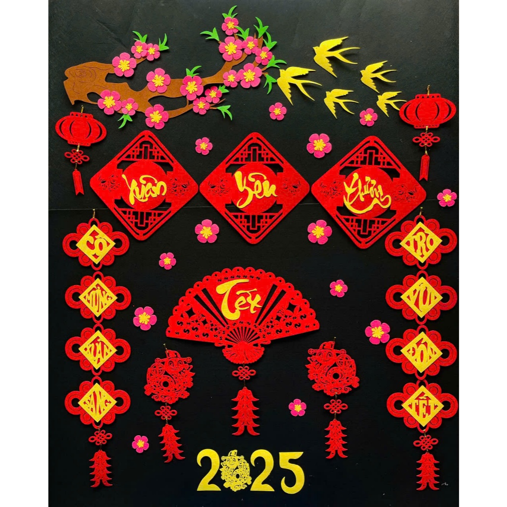 Decorative lightning CNY 2025 Felt fanCNY - Lightning CNY 2025 Spring ...