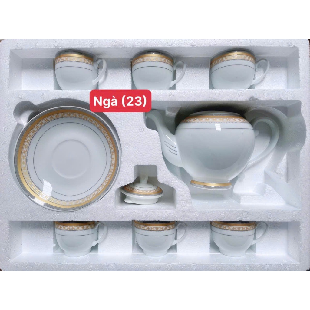 Super luxurious ivory porcelain tea set with 6 cups and super luxurious ...
