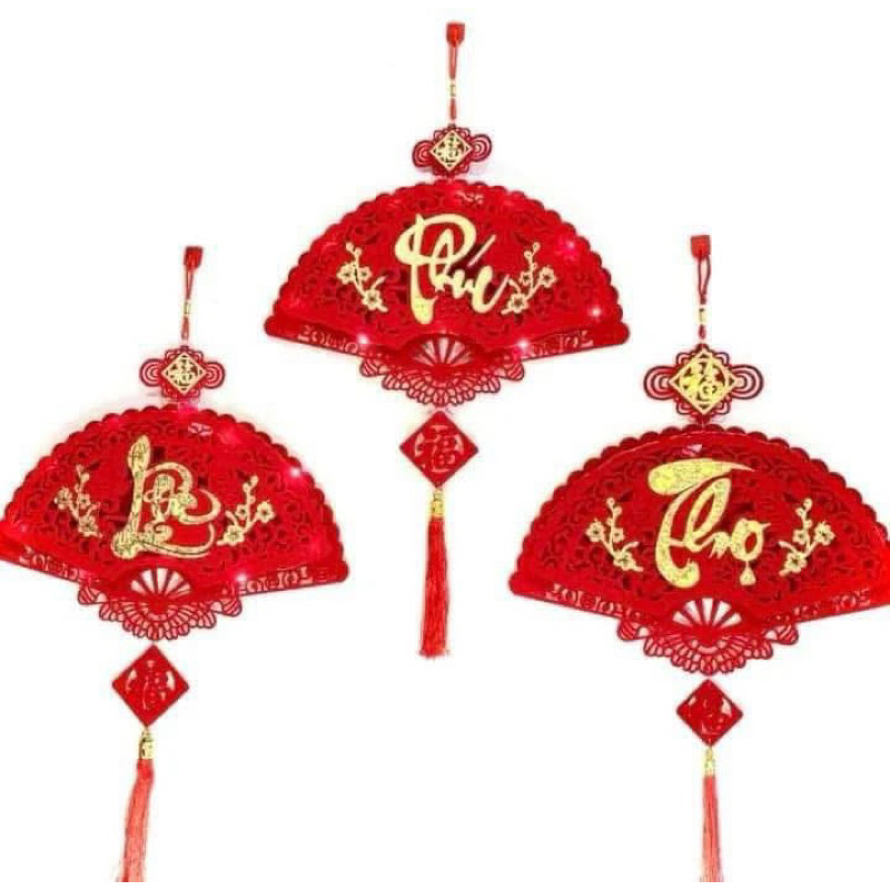 Decorative velvet fan CNY 2025, thick velvet felt material | Shopee ...