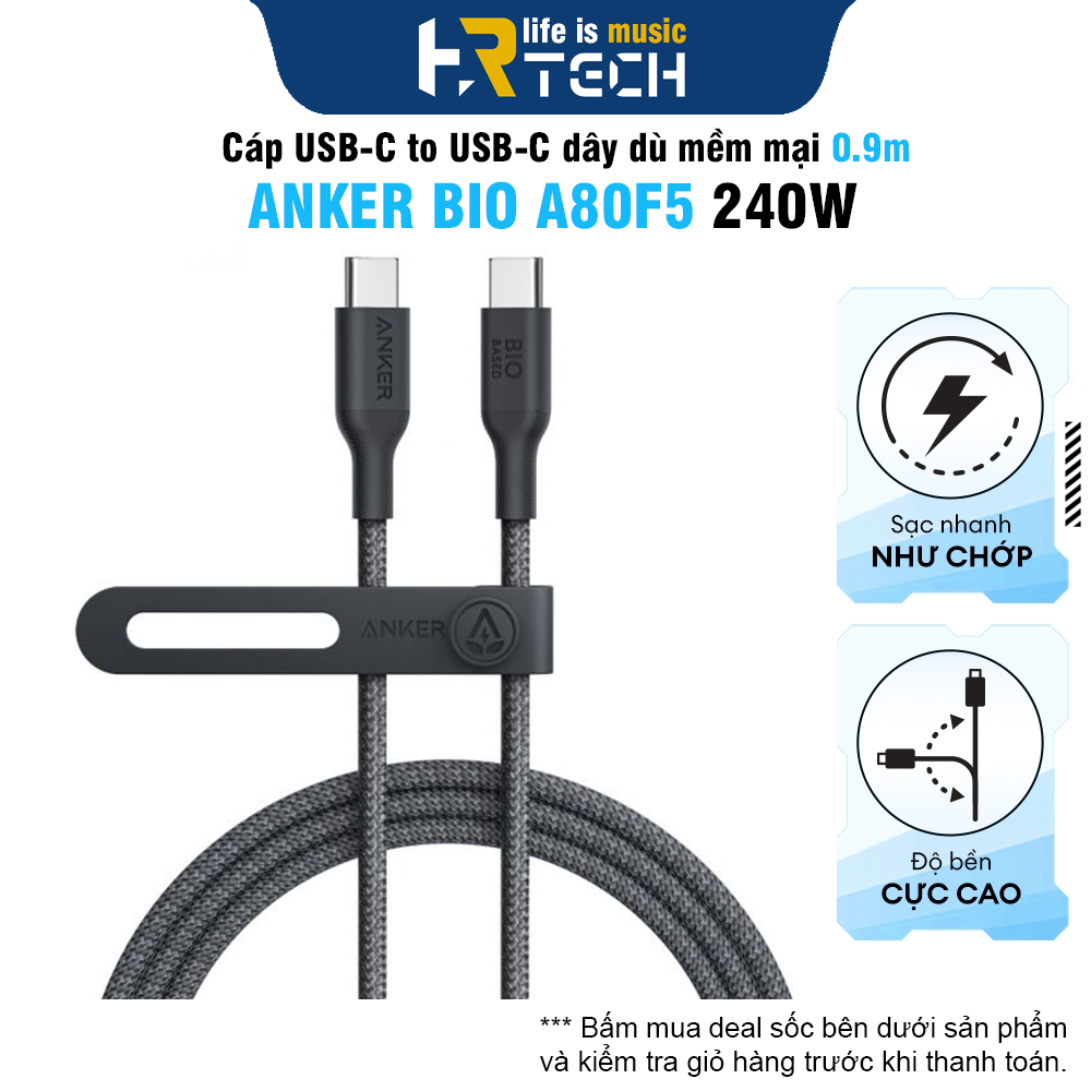 Anker 544 A80F5 Super Durable Umbrella Cable USB-C to C 240w 0.9m Long ...