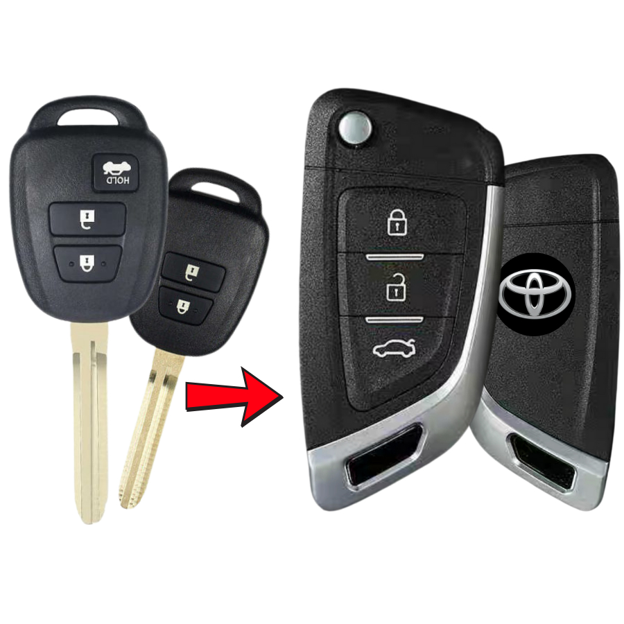 Toyota VIOS 2 car control key, 3 buttons Folding from 2006 to 2025 ...