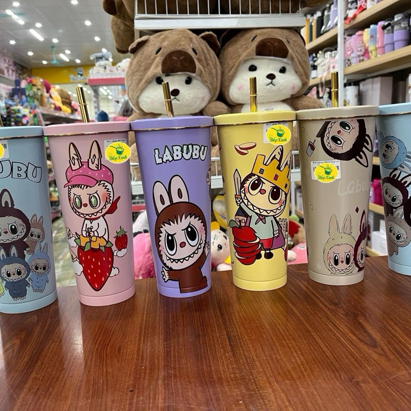 Labubu Cry Bae thermos cup with gold rim - Good heat retention | Shopee ...