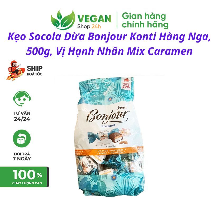 Russian Bonjour Konti Coconut Chocolate Candy, 500g, Delicious Mixed ...