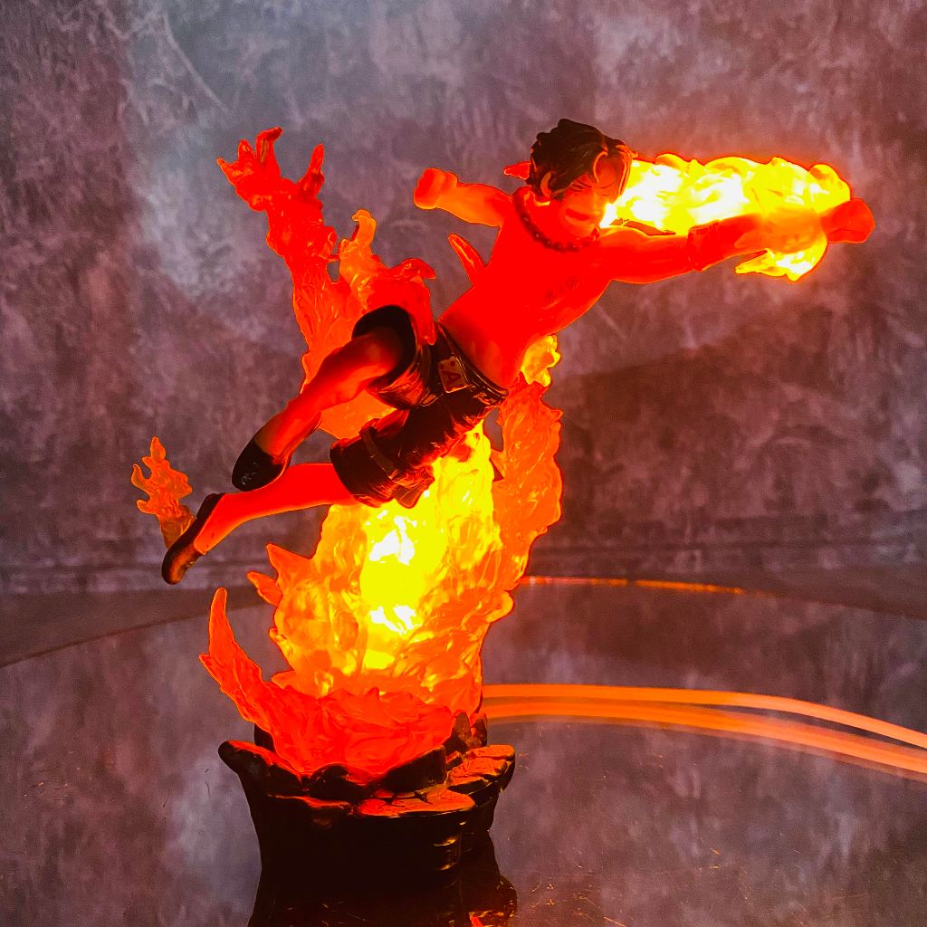 (17cm) Onepiece - Ace model with beautiful flying fire punch effect ...