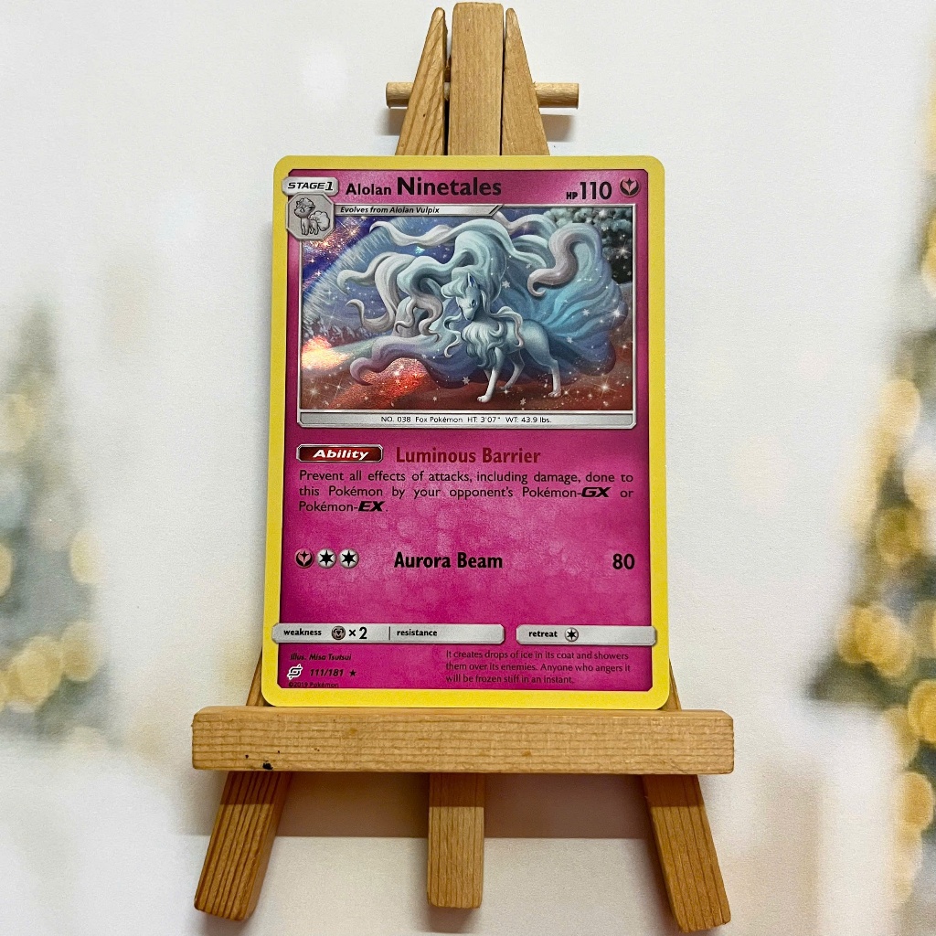 Pokemon Alolan Ninetales 111/181 Picture Card - Odd Card Sun & Moon Team Up Holo Rare Genuine ...