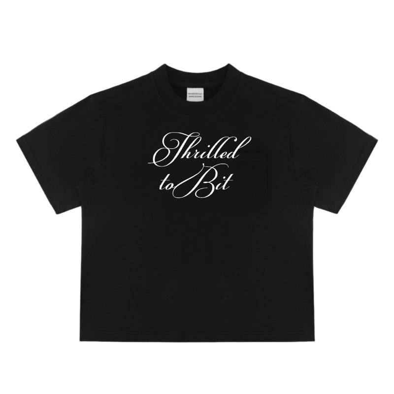 Boxy T-SHIRT WITH LETTER PATTERN “TRILLED TO BIT” | Shopee Philippines