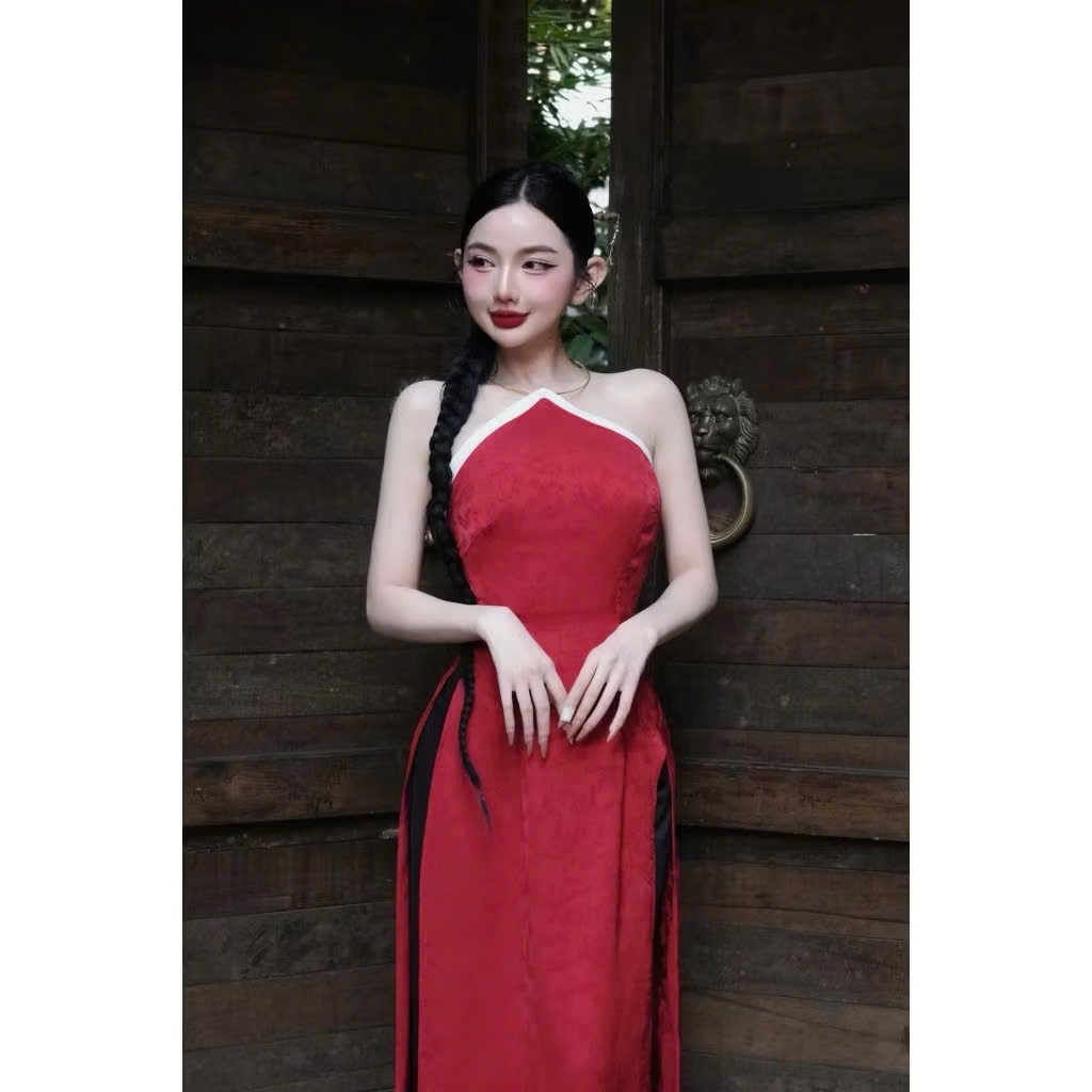 P134 - Brocade ao dai Set with stylized pants, a hot hit on the day CNY ...