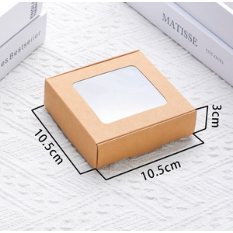 Removable kraft brown hard paper box with unique formal clear plastic ...