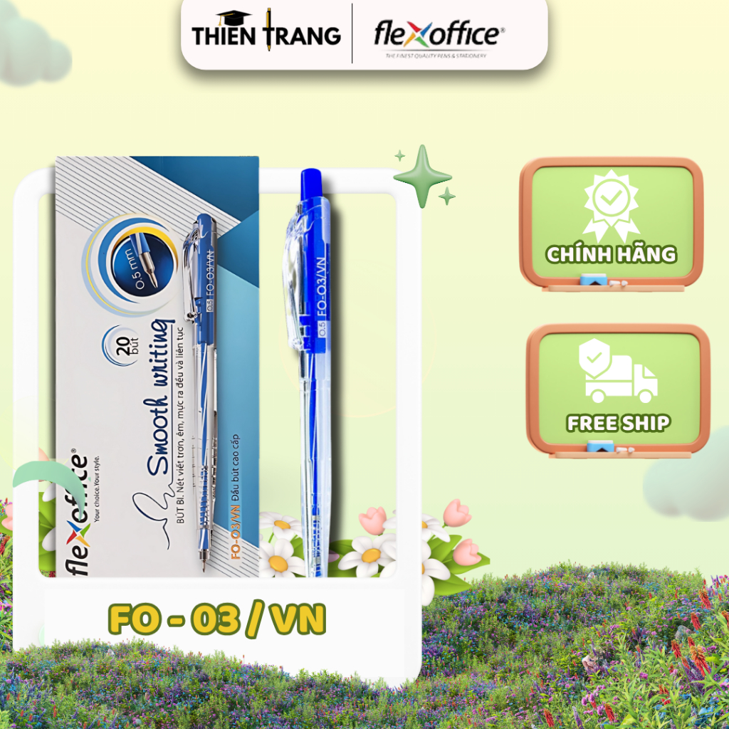 Thien Long FO-03 ballpoint pen, 0.5mm nib, triangular cross section ...