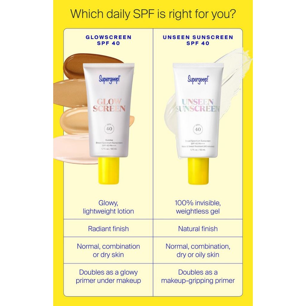 (Mini Date far) Supergoop Unseen/Glow screen Sunscreen Broad Spectrum ...