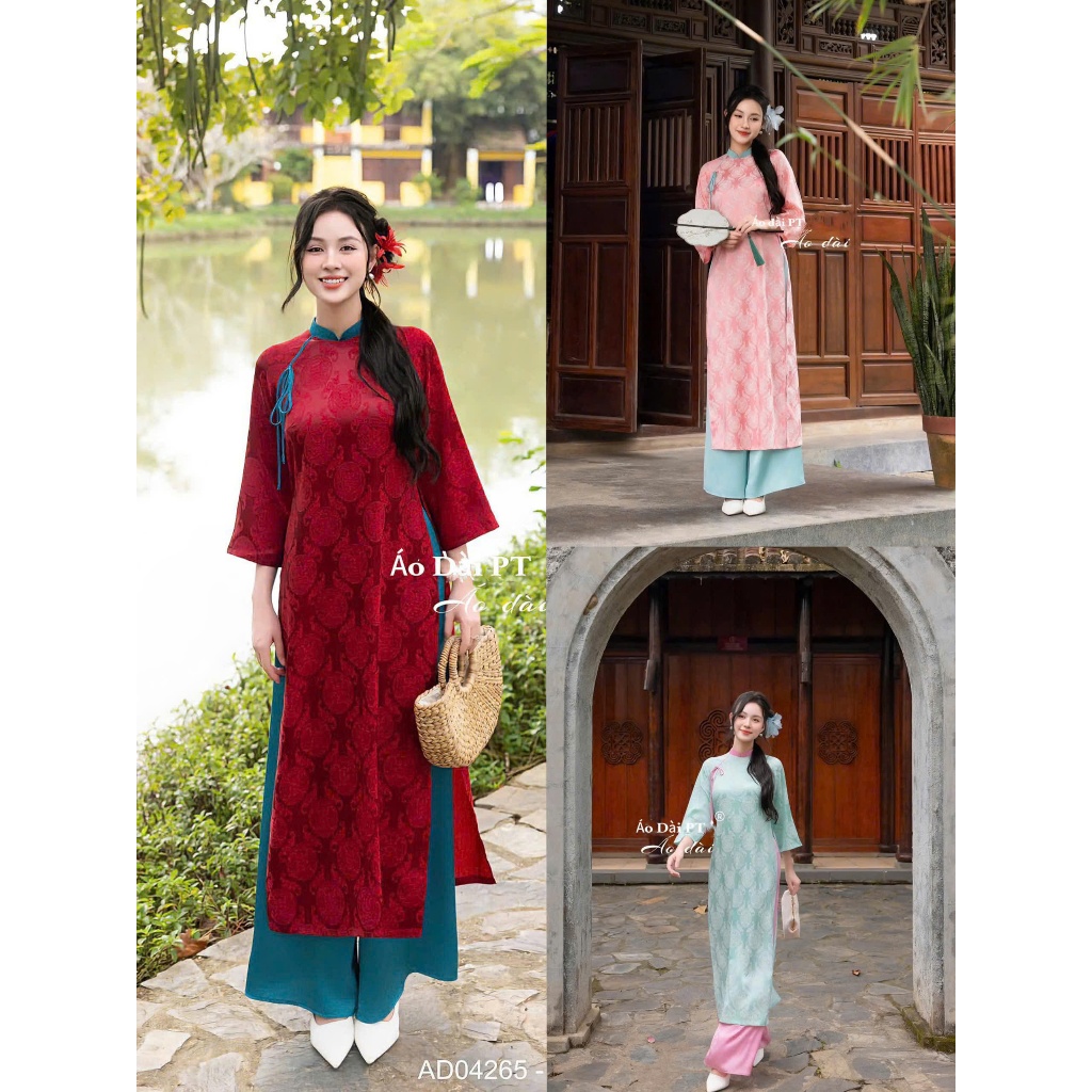 Brocade silk ao dai - Traditional ao dai with sharp 3d printing ...