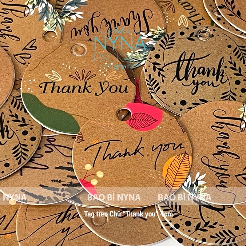 Combo of 100 hanging stamps size 4cm Thank you on white background ...