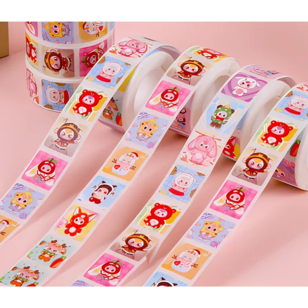 Sticker roll of 500 Baby Three sheets with many lovely patterns - Baby ...