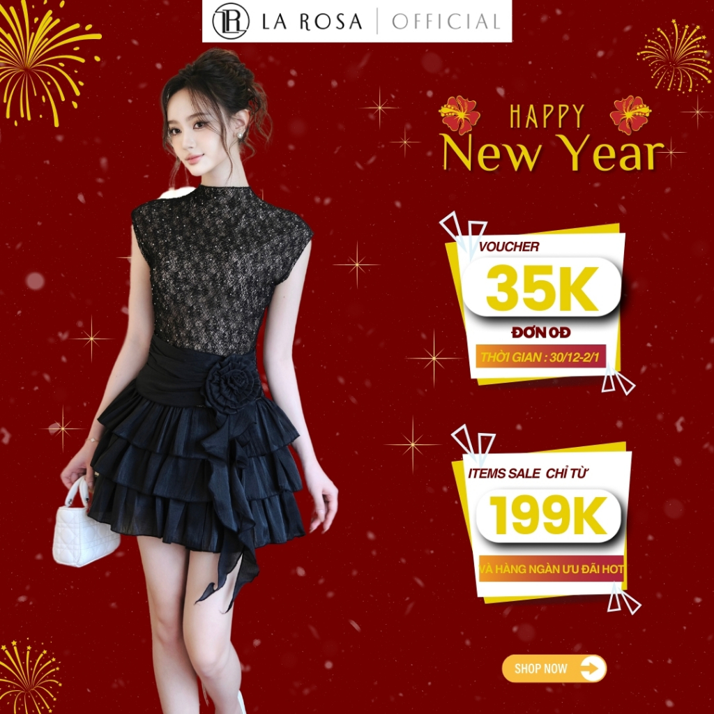 La Rosa Elegant Lady's Dress Designed with Mussel Sleeves, Lightly ...