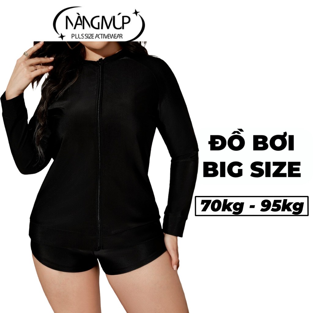 Long-sleeved swimsuit, big size beach swimming trunks for women, Nang ...