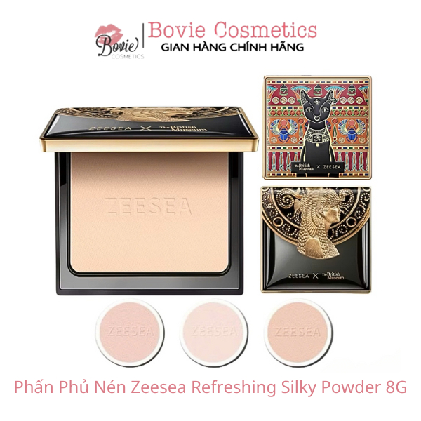 Zeesea Egyptian Natural Pressed Powder Full Coverage Oil Control Brightens Skin Long Lasting ...