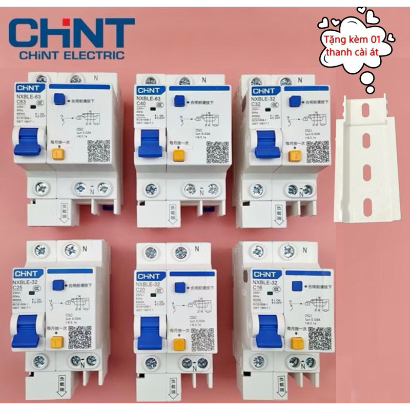 Anti-shock Aptomat, RCBO Chint NXBLE-16A==>63A 1P+N (Genuine) | Shopee Philippines