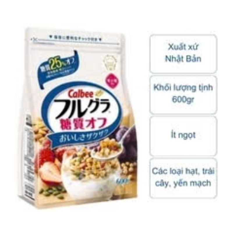 600gr/package - Calbee low-sugar fruit cereal, famous Japanese brand ...