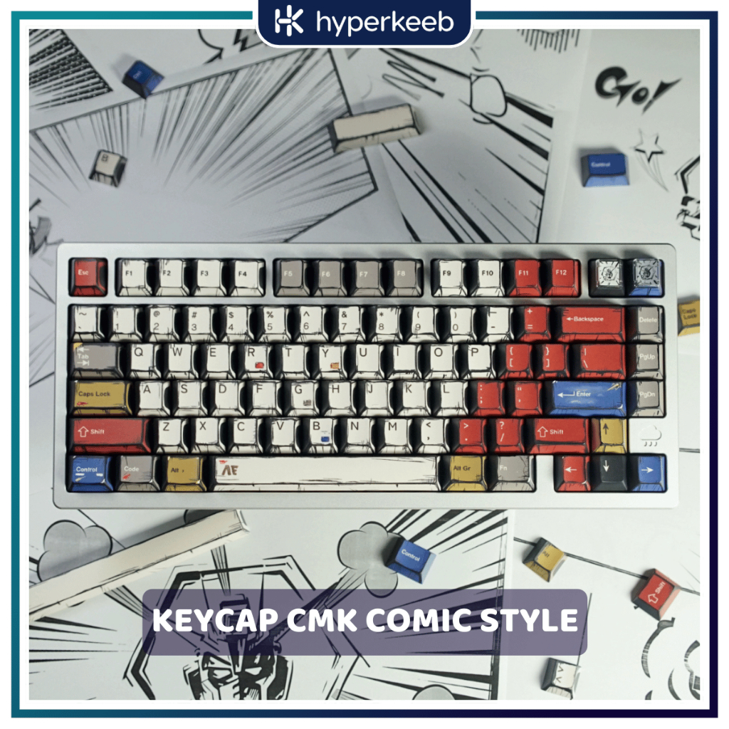 Cmk Comic Style Color Mix Keycap, 1.5mm thick PBT plastic Keycap ...
