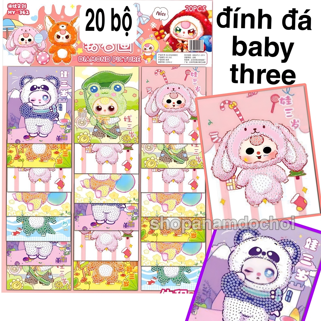 Blister of 20 sets of baby three diamond paintings, make your own baby ...