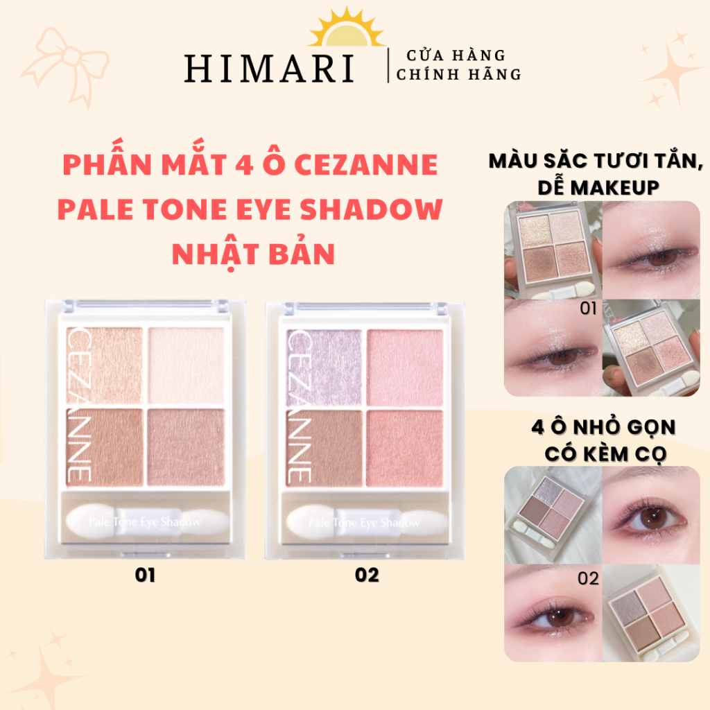 Cezanne Pale Tone Eye Shadow 4 Light Color Boxes Japan | Shopee Philippines