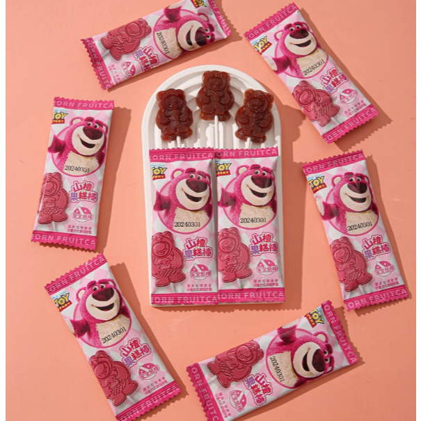 Lotso Strawberry Bear Shaped Hawthorn Lollipops (Retail 1 stick ...