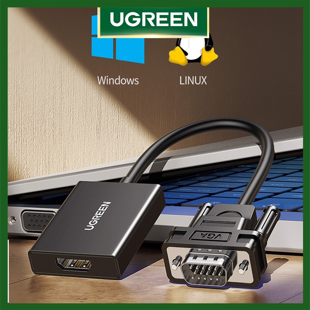 Vga to HDMI cable with Audio Ugreen 50945 Full HD Genuine | Shopee ...