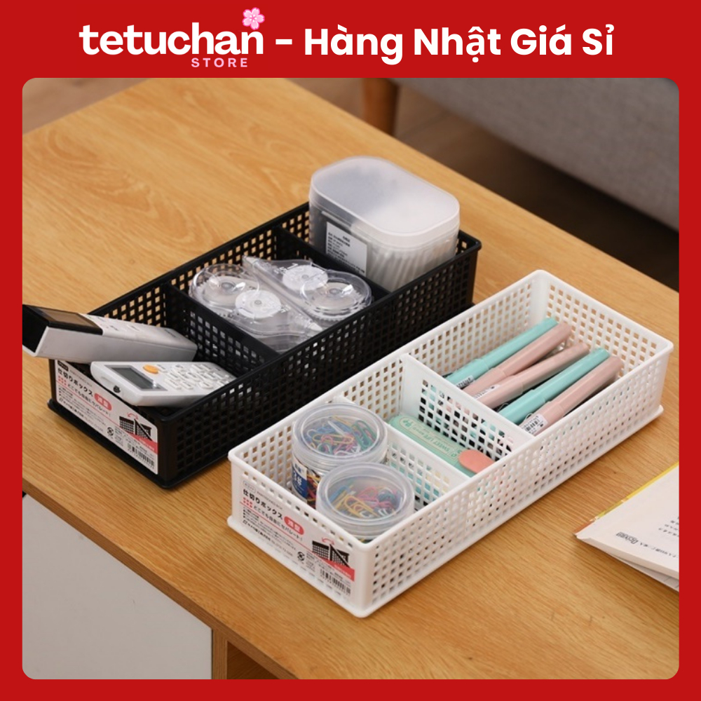 Inomata black mesh compartment storage tray with removable partitions ...