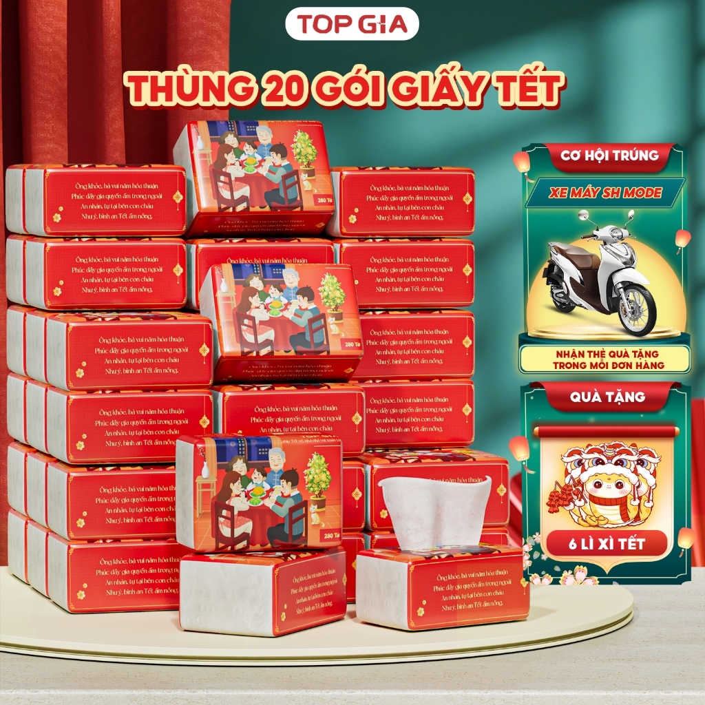Top Gia tissue paper, box of 20 packs of CNY 2025 paper, premium tissue ...