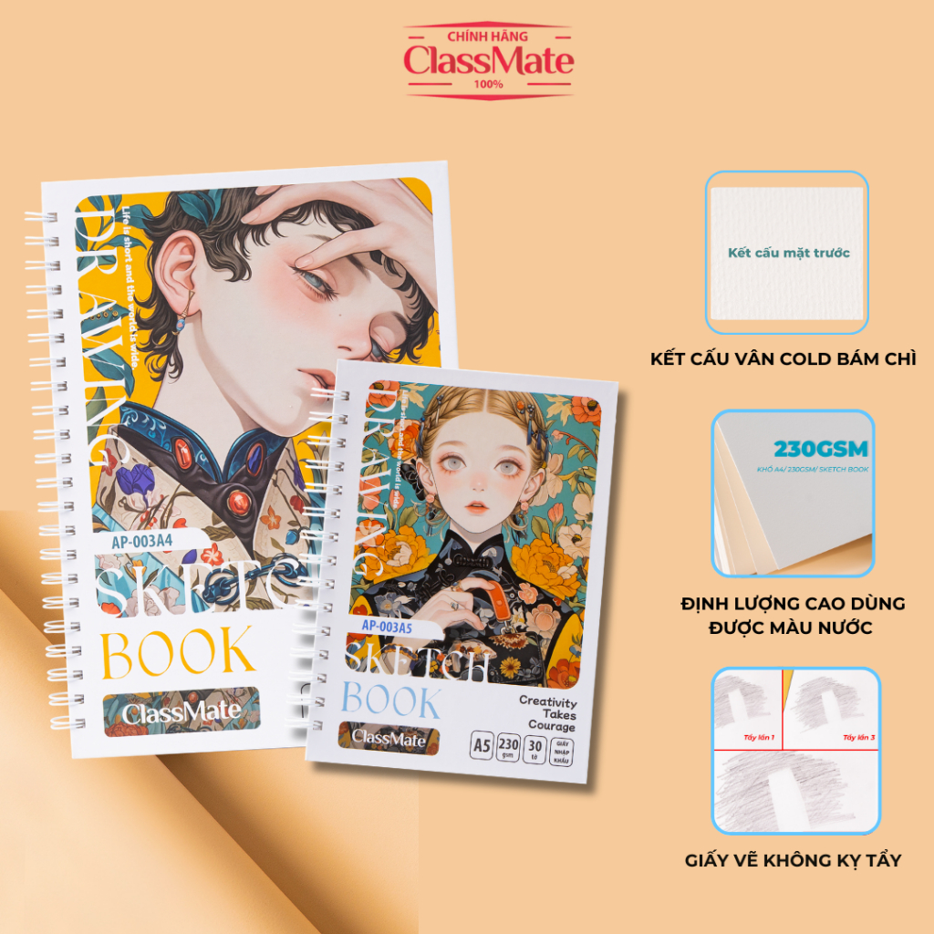 Sketchbook A4 A5 CLASSMATE 230gsm, Imported Paper Sketchbook for ...