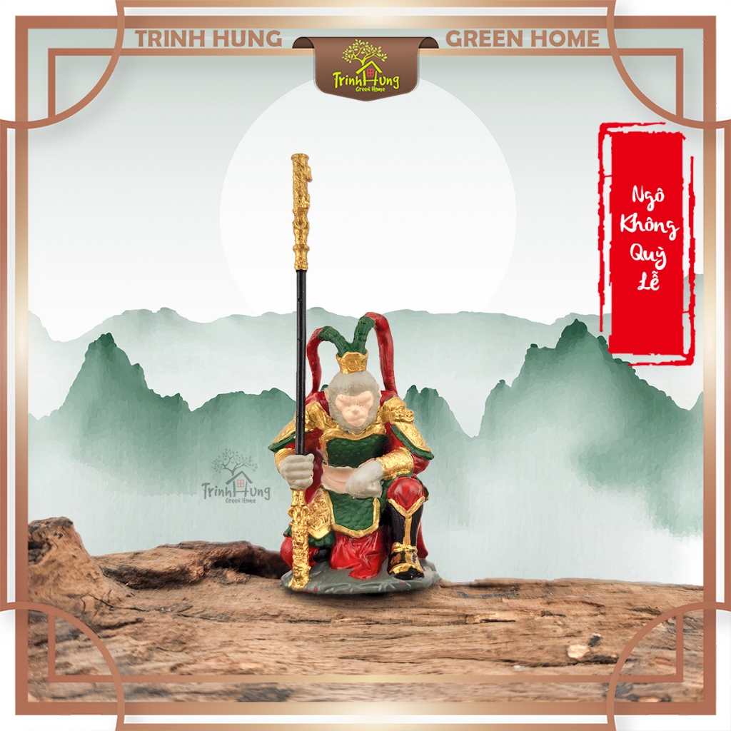 Sharp 3D printed Sun Wukong kneeling model - miniature decoration, semi ...