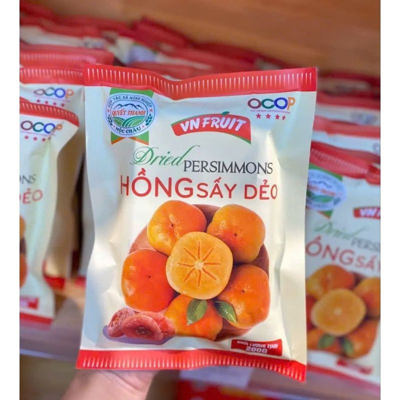 Moc Chau dried persimmons. Delicious, sweet, sticky. (200g pack ...