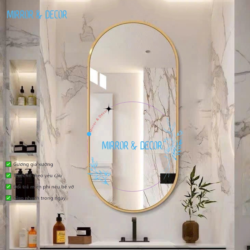 Vertical Capsule Wall Mirror with Steel Edge to Protect the Mirror ...