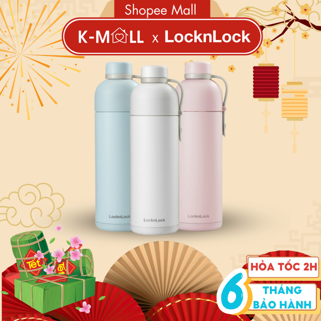 Locknlock Belt Bottle LHC4267 490ml 3 Colors with handle, SUS304 stainless steel - K-MALL ...