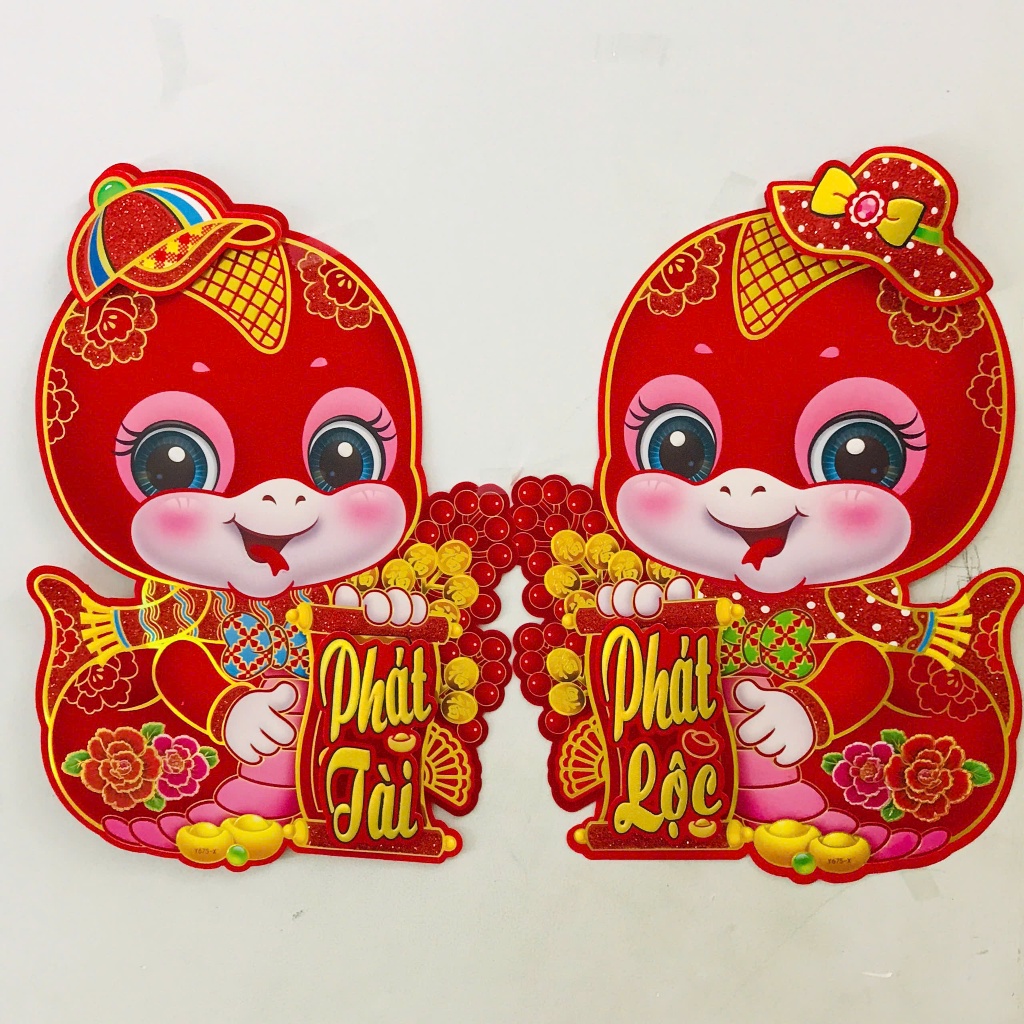 Red Snake Couple Sticker Set CNY 2025 Size 25 -30-40cm - Decorative Set ...