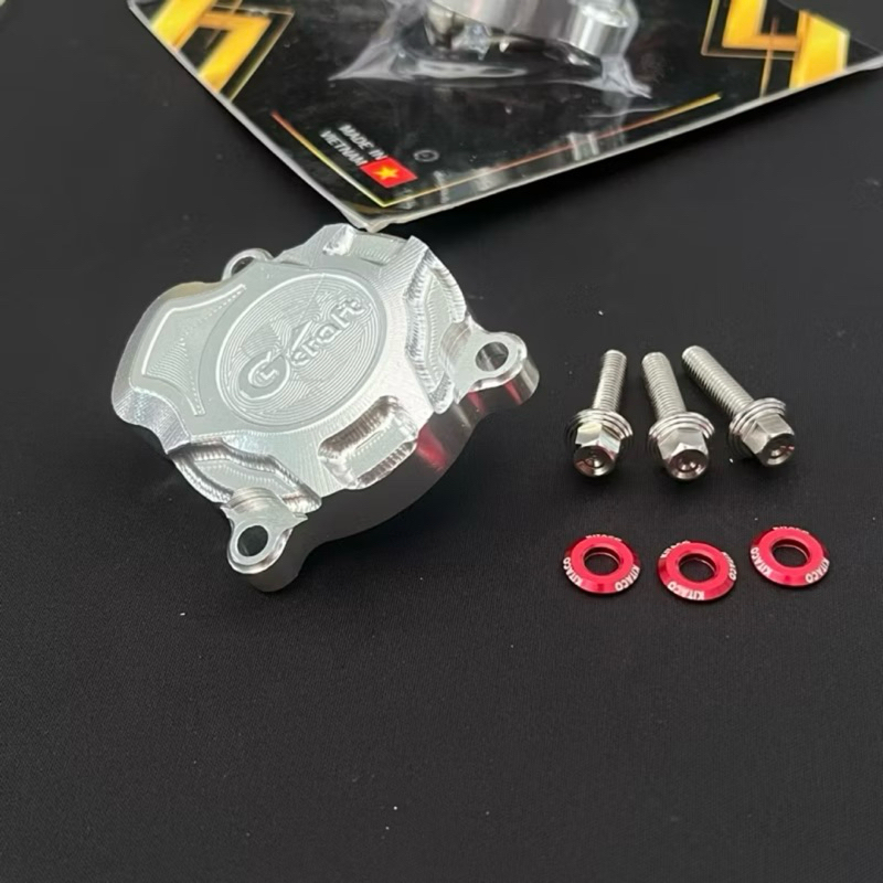 Full cnc aluminum oil filter cap fitted with Exciter 150/155 + kitaco red salaya dragon temple ...