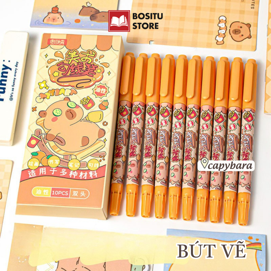 2-tip marker pen, 2 sizes, capybara color drawing pen, space travel for ...