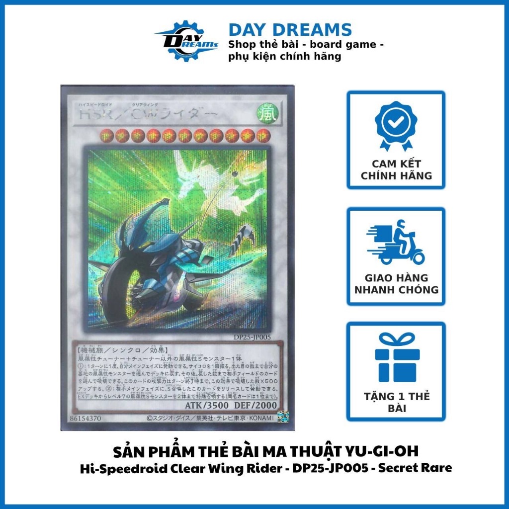 GENUINE YUGIOH CARD: Hi-Speedroid Clear Wing Rider - DP25-JP005 ...