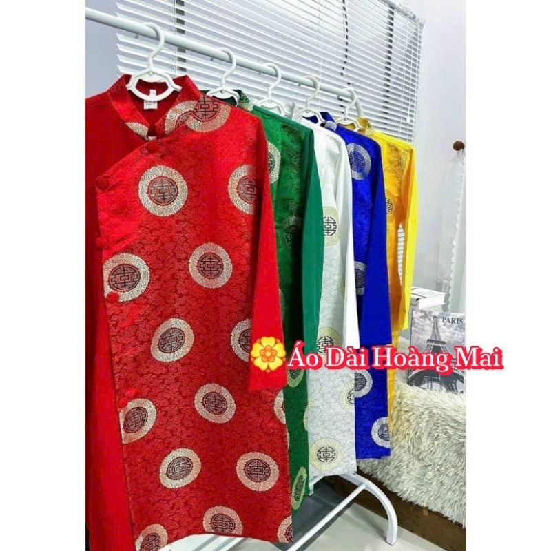 Men's ao dai, modern men's ao dai made of Shanghai brocade mixed with ...