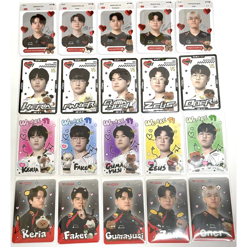 (Genuine) HOLDER/ CARD/MERCH T1 Faker Oner Doran Gumayusi Keria Zeus24 ...