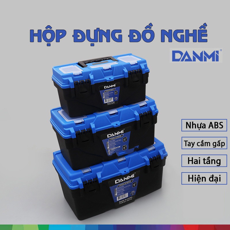 Danmi ASAKI 2-layer multi-purpose tool box, tool box with hard ABS ...