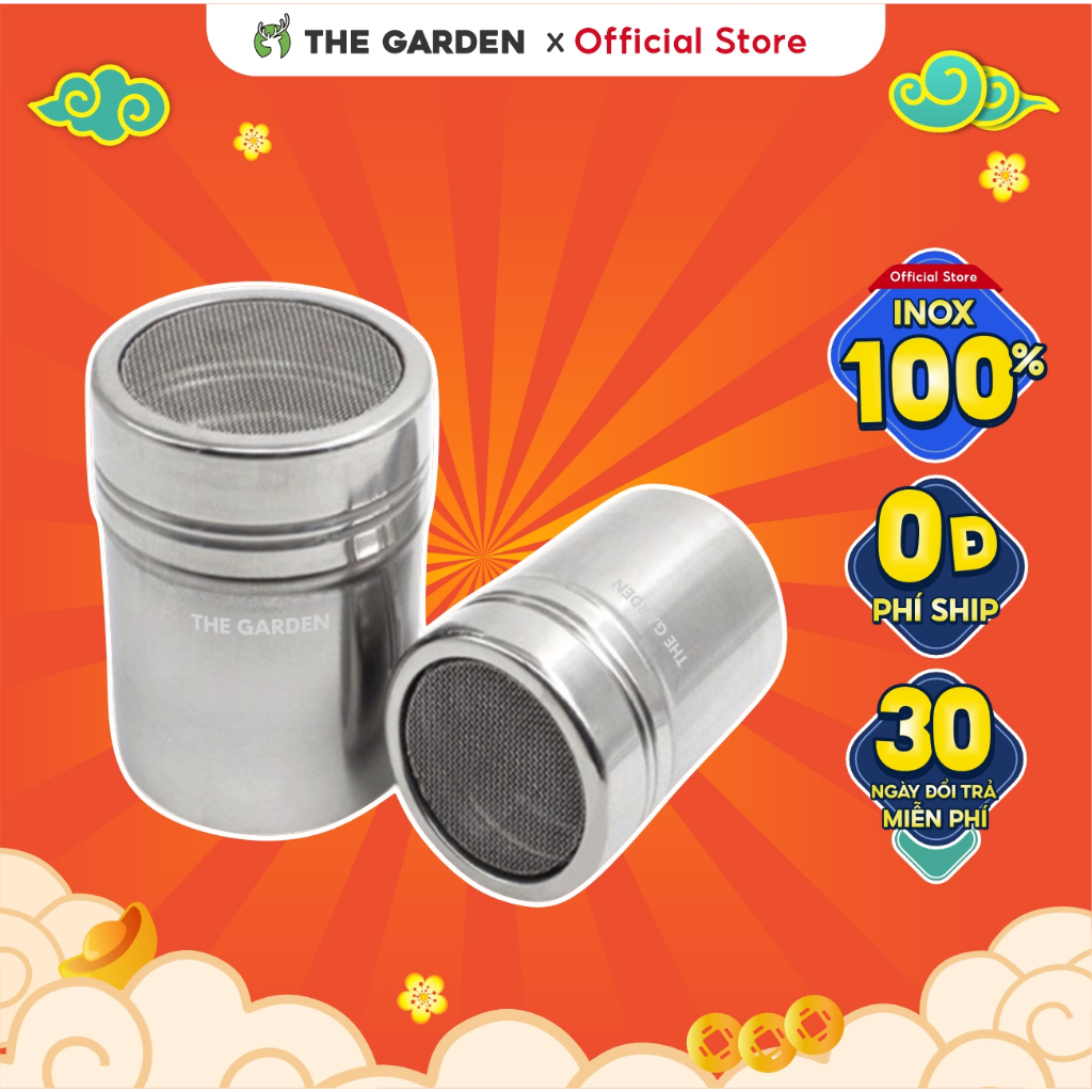 Matcha cocoa chocolate powder sprinkler jar with stainless steel lid ...