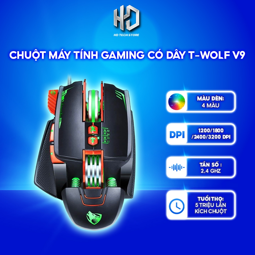 T-wolf V9 Wired Gaming Mouse, a versatile choice for all needs | Shopee ...