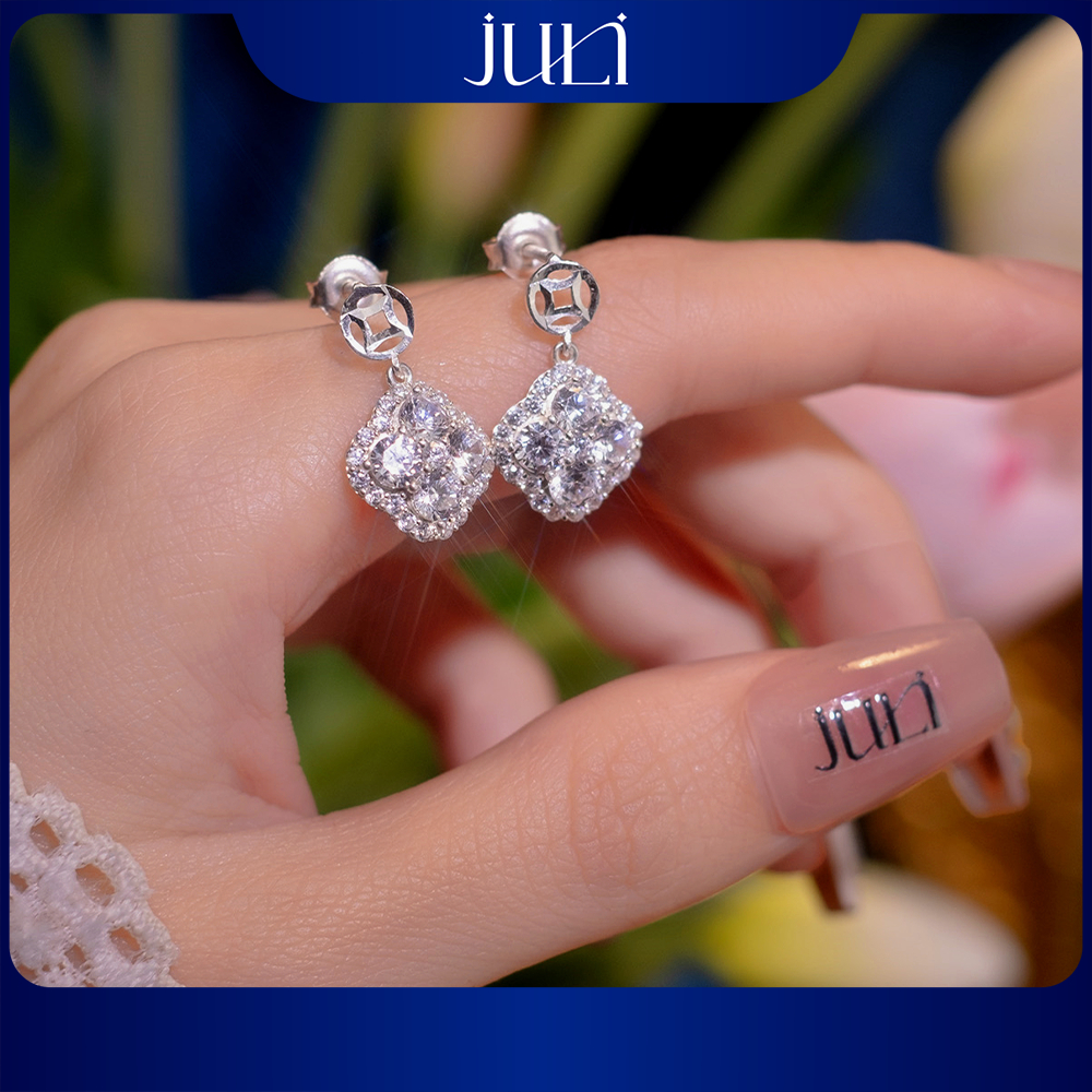 Women's Silver Earrings with Moissanite Diamonds | Luxury ...