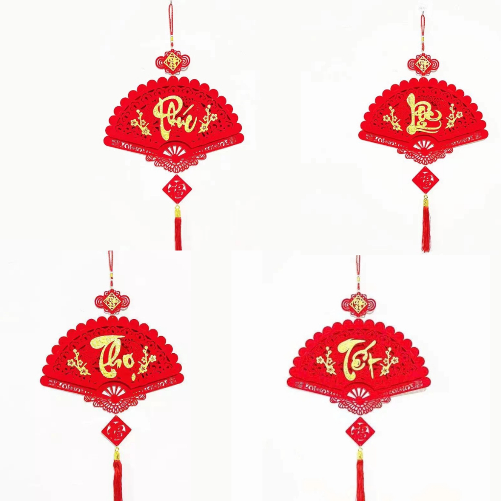 Decorative fan Phuc Loc Tho XuanCNY, a brilliant feng shui highlight ...