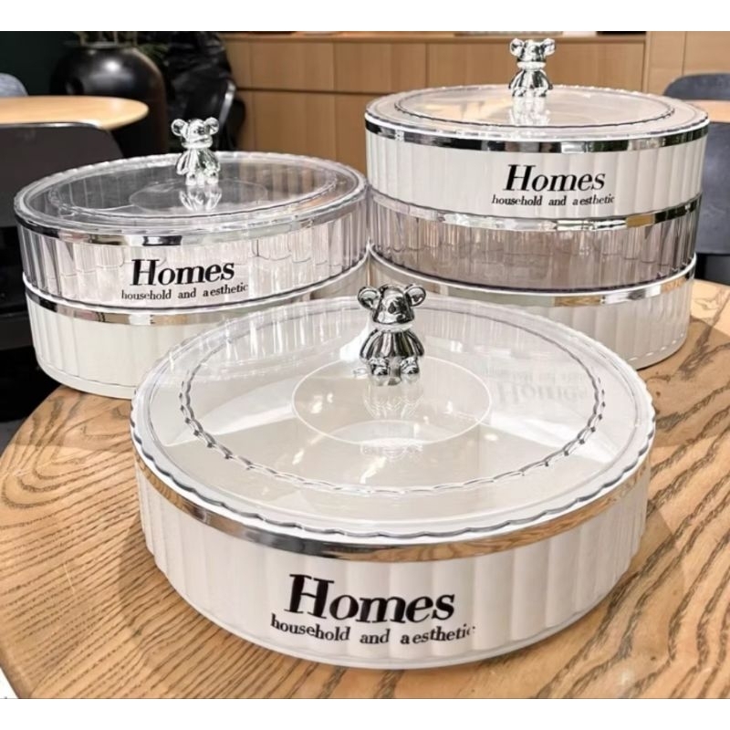 CNY Dry fruit jam tray, with compartments, lid, 1 convenient layer ...